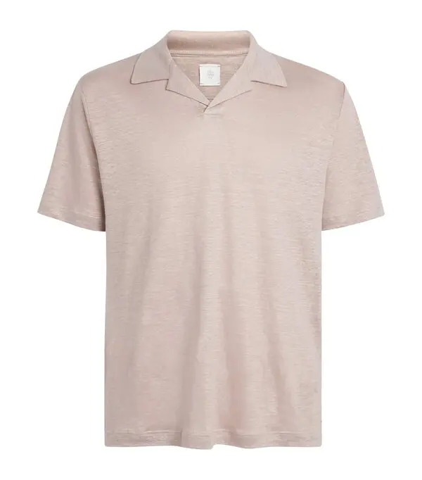 Eleventy Linen Polo Shirt - Pink