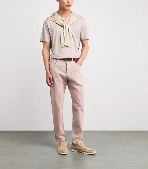 Eleventy Linen Polo Shirt - Pink