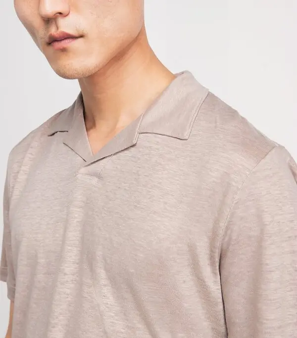 Eleventy Linen Polo Shirt - Pink