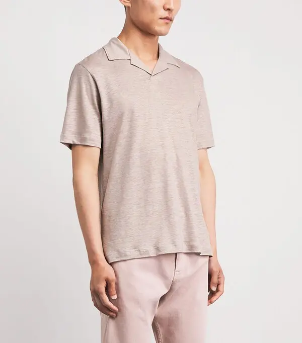 Eleventy Linen Polo Shirt - Pink
