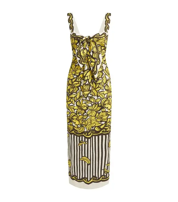 ALEMAIS Mona Midi Dress In Banana Floral Print