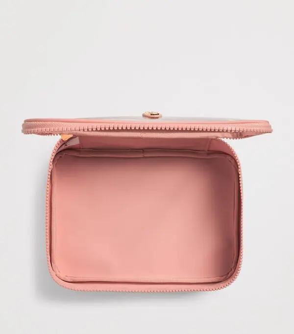 Harrods Clear Cosmetic Bag With Gold-tone Zip Pull - Pink