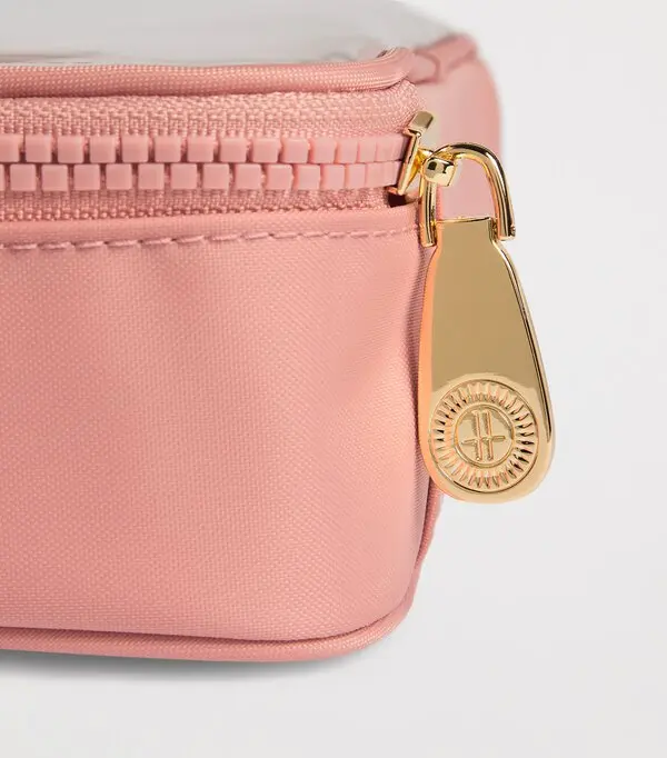 Harrods Clear Cosmetic Bag With Gold-tone Zip Pull - Pink