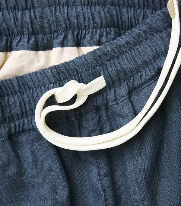 Eleventy Linen Drawstring Bermuda Shorts - Navy