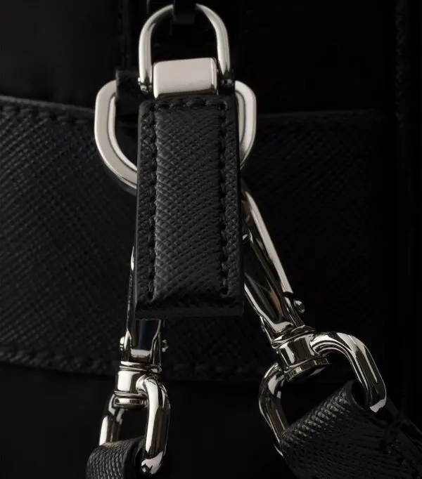 Prada Re-nylon And Saffiano Leather-trim Cross-body Bag - Black
