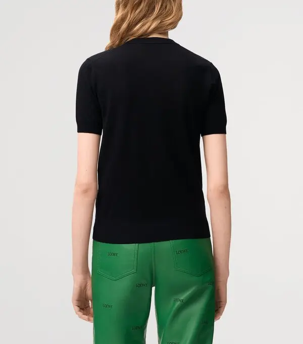Loewe Wool-blend Anagram Embroidered Top