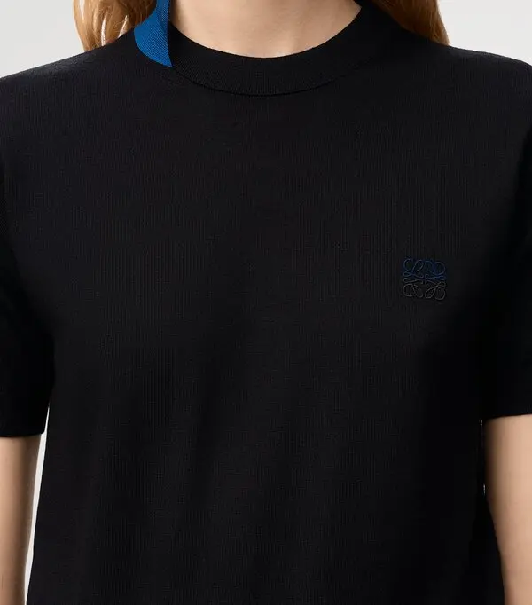 Loewe Wool-blend Anagram Embroidered Top