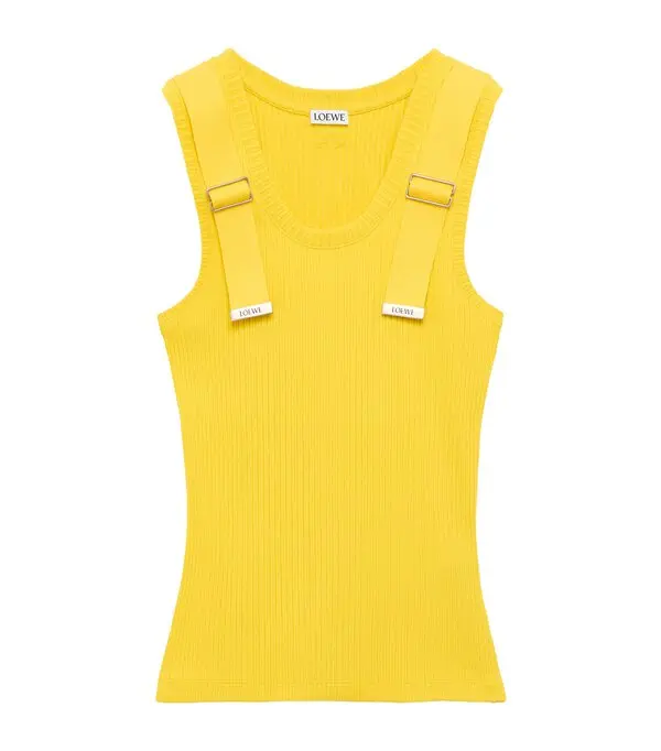 Loewe Embellished Ribbed Tank Top - Yellow