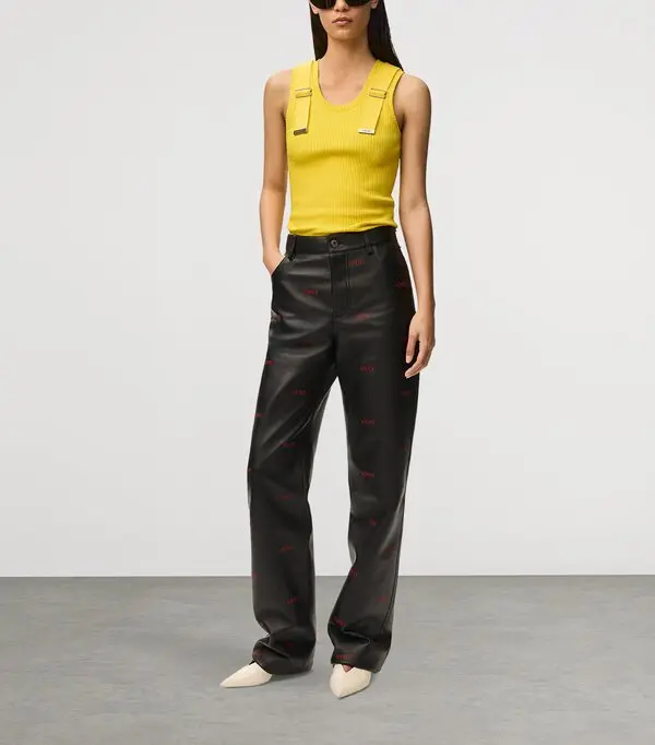 Loewe Embellished Ribbed Tank Top - Yellow
