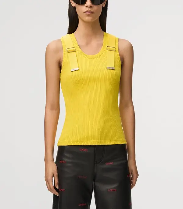 Loewe Embellished Ribbed Tank Top - Yellow