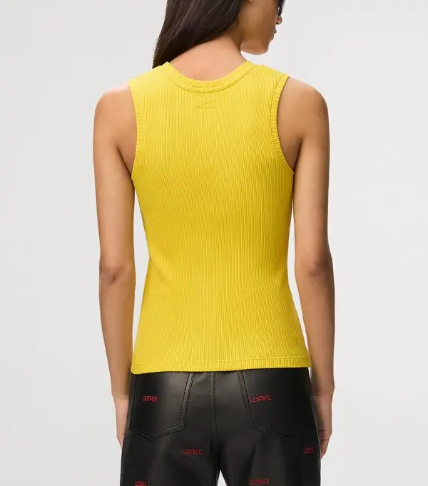 Loewe Embellished Ribbed Tank Top - Yellow