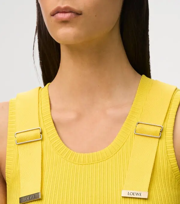 Loewe Embellished Ribbed Tank Top - Yellow