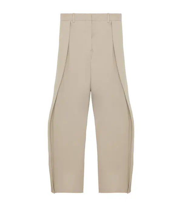 Loewe Cotton-silk Layered Trousers - Beige