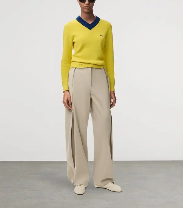 Loewe Cotton-silk Layered Trousers - Beige