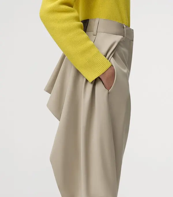 Loewe Cotton-silk Layered Trousers - Beige