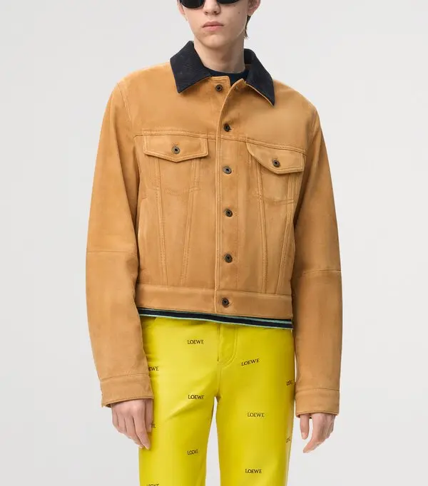 Loewe Suede Jacket With Corduroy Collar