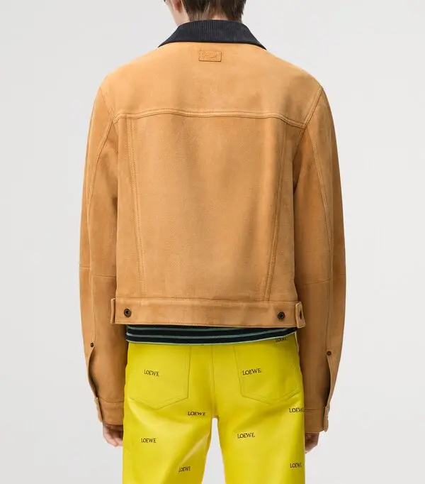 Loewe Suede Jacket With Corduroy Collar