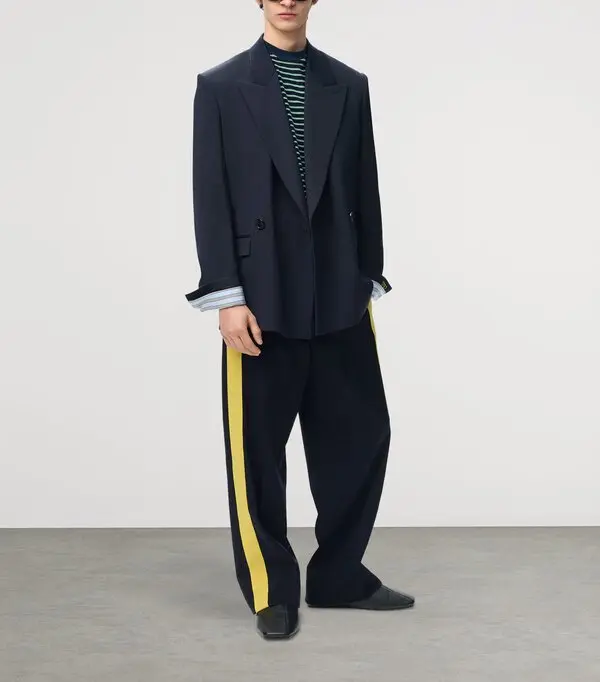 Loewe Wool-blend Tailored Trousers With Contrast Piping
