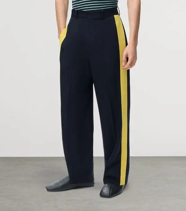 Loewe Wool-blend Tailored Trousers With Contrast Piping