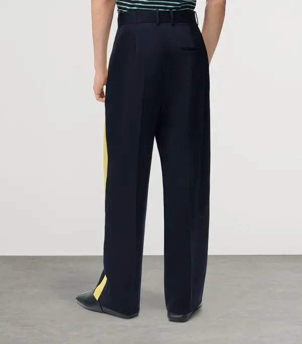 Loewe Wool-blend Tailored Trousers With Contrast Piping