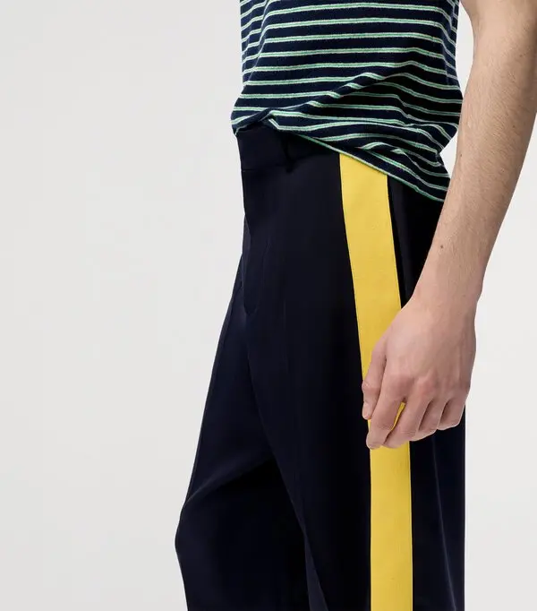 Loewe Wool-blend Tailored Trousers With Contrast Piping
