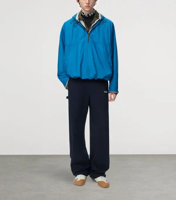 Loewe Garment-dyed Cotton Twill Straight-leg Trousers - Navy