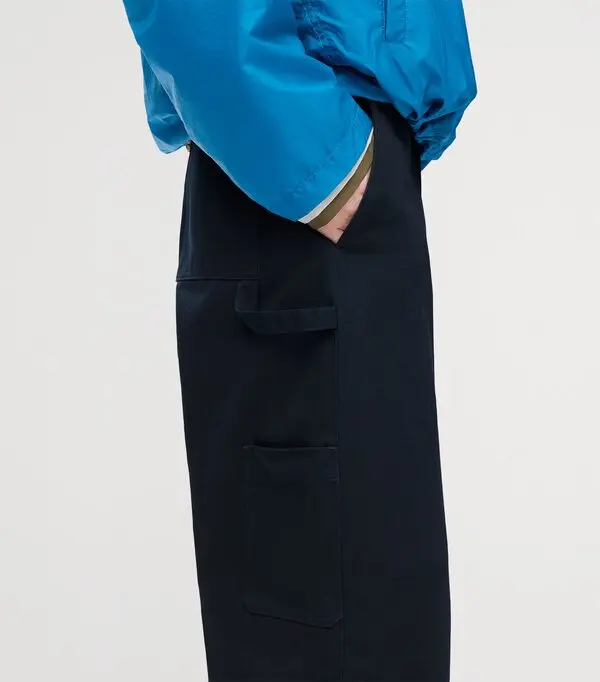 Loewe Garment-dyed Cotton Twill Straight-leg Trousers - Navy