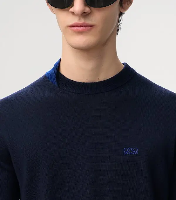 Loewe Stretch Wool Crewneck Sweater