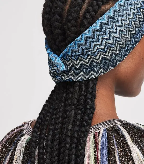 Missoni Zigzag Knot-front Headband - Blue