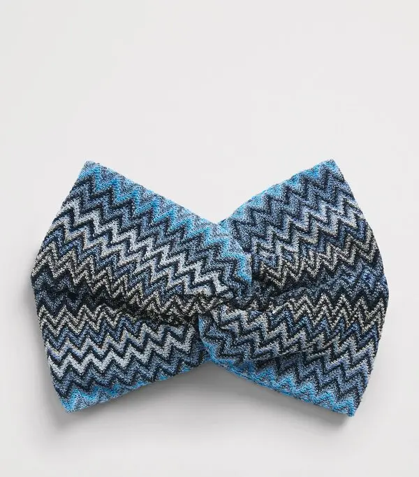 Missoni Zigzag Knot-front Headband - Blue