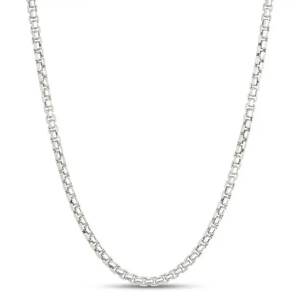 Toscano Classic Round Box Link Necklace, Sterling Silver,|sfaa200kvo 22" 38gms - Ss