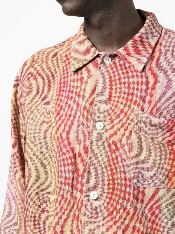 Our Legacy Abstract-pattern Embroidered Shirt