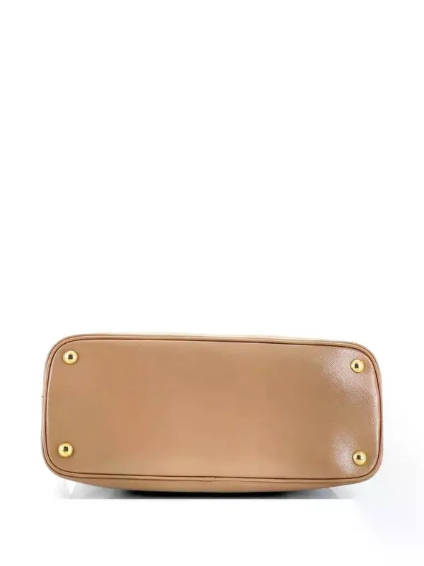 Prada Vernice Saffiano Leather Medium Satchel Bag - Brown