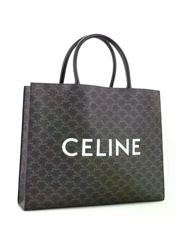 Celine Horizontal Logo Triomphe Coated Canvas Tote Bag - Brown