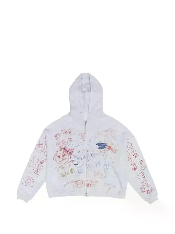 PALY Scribble-print Zip-up Hoodie