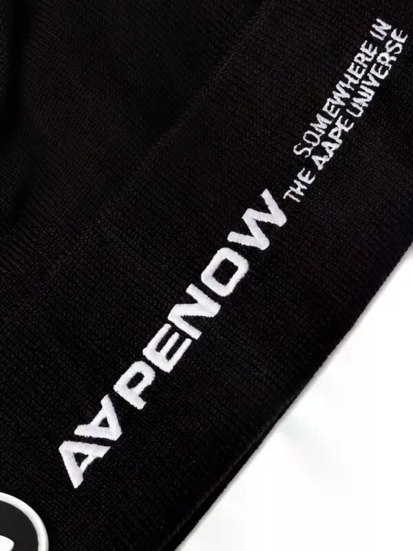 AAPE BY *A BATHING APE Logo Detail Beanie - Black