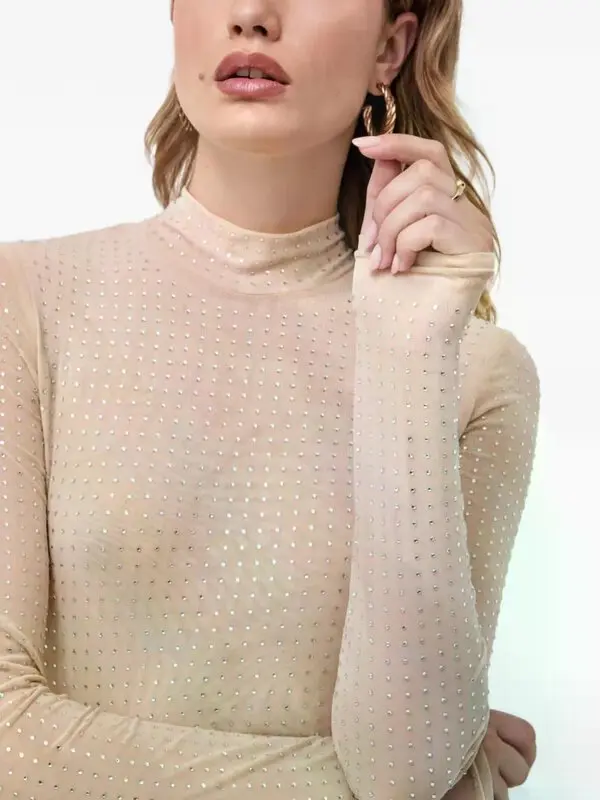 Bardot Embellished High-neck Top