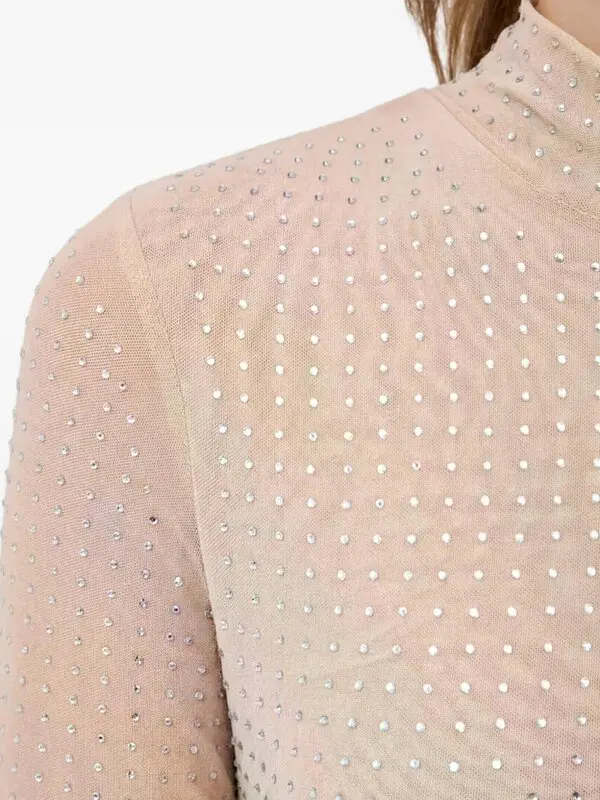 Bardot Embellished High-neck Top