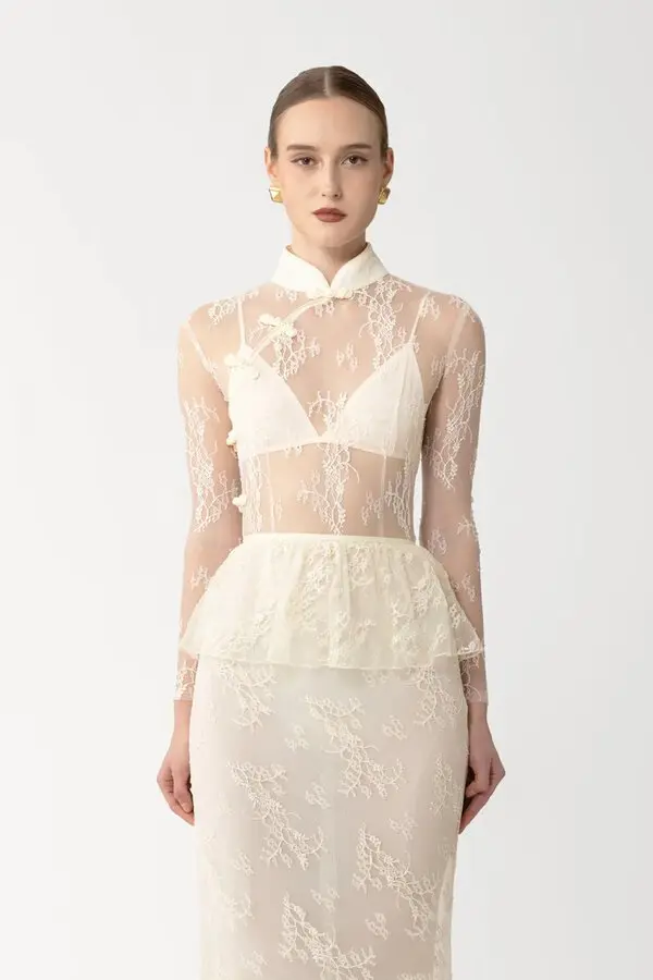 SAU LEE Rosie Lace Bodysuit
