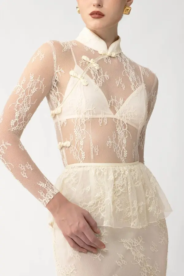 SAU LEE Rosie Lace Bodysuit