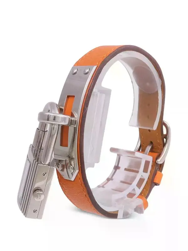Hermès Kelly 20mm Watch With Off-white Dial And Orange Leather Strap