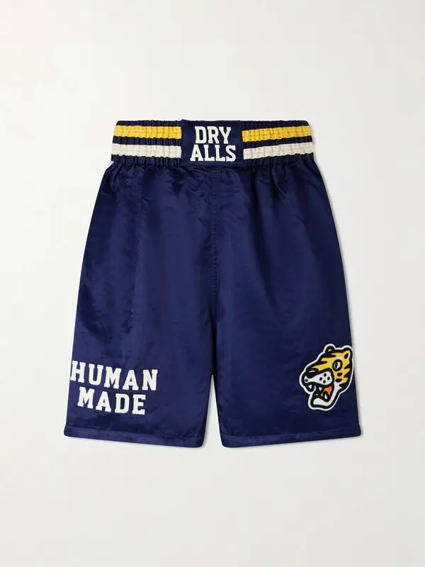 HUMAN MADE Logo-embroidered Athletic Shorts - Navy