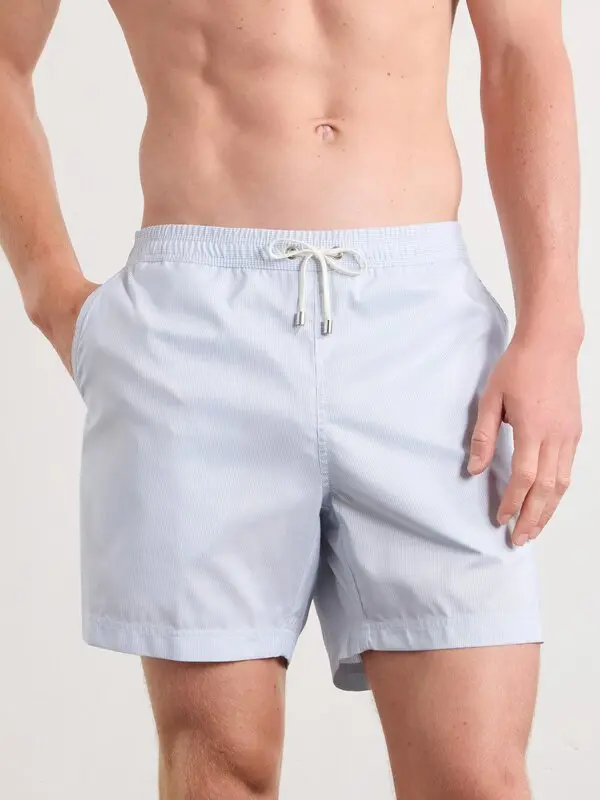 Sunspel Fine Striped Straight-leg Swim Shorts