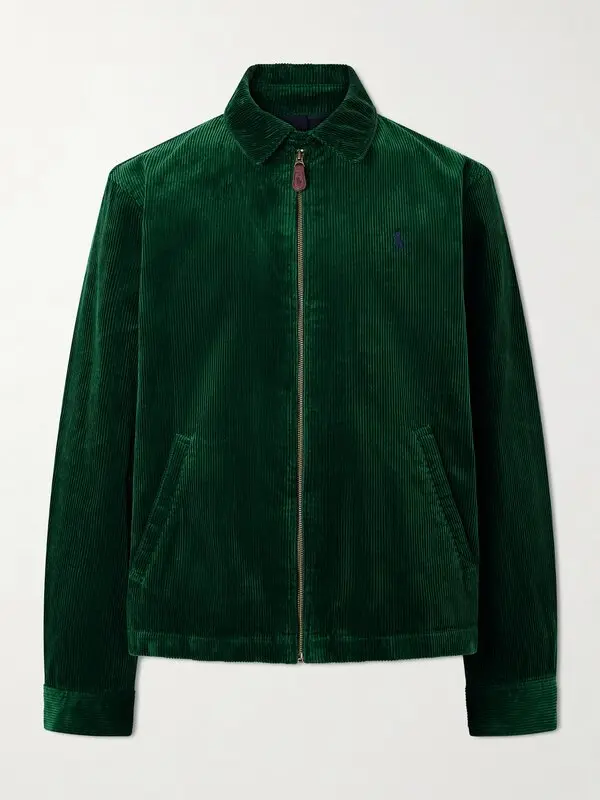 Polo Ralph Lauren Leather Trim Cotton Courduroy Jacket - Green