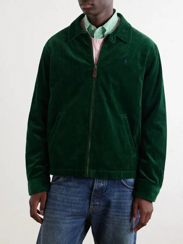 Polo Ralph Lauren Cotton-corduroy Jacket With Leather Trim