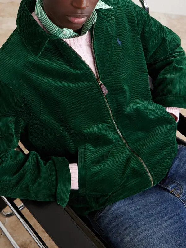 Polo Ralph Lauren Cotton-corduroy Jacket With Leather Trim
