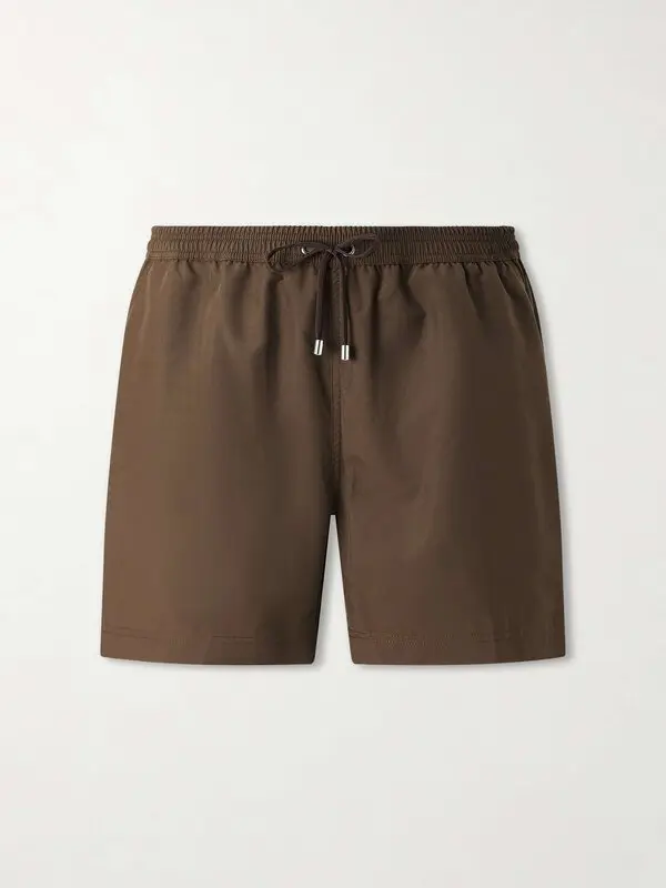 Sunspel Drawstring Straight-leg Swim Shorts - Brown