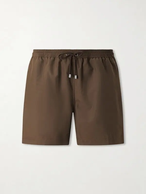 Sunspel Drawstring Straight-leg Swim Shorts - Brown