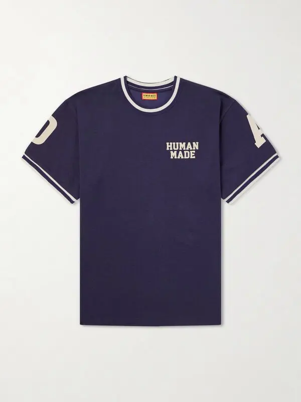 HUMAN MADE Logo-print Jersey T-shirt - Blue