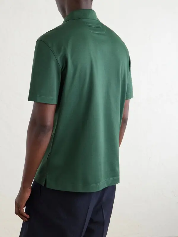 Zegna Cotton-piqué Polo Shirt - Green